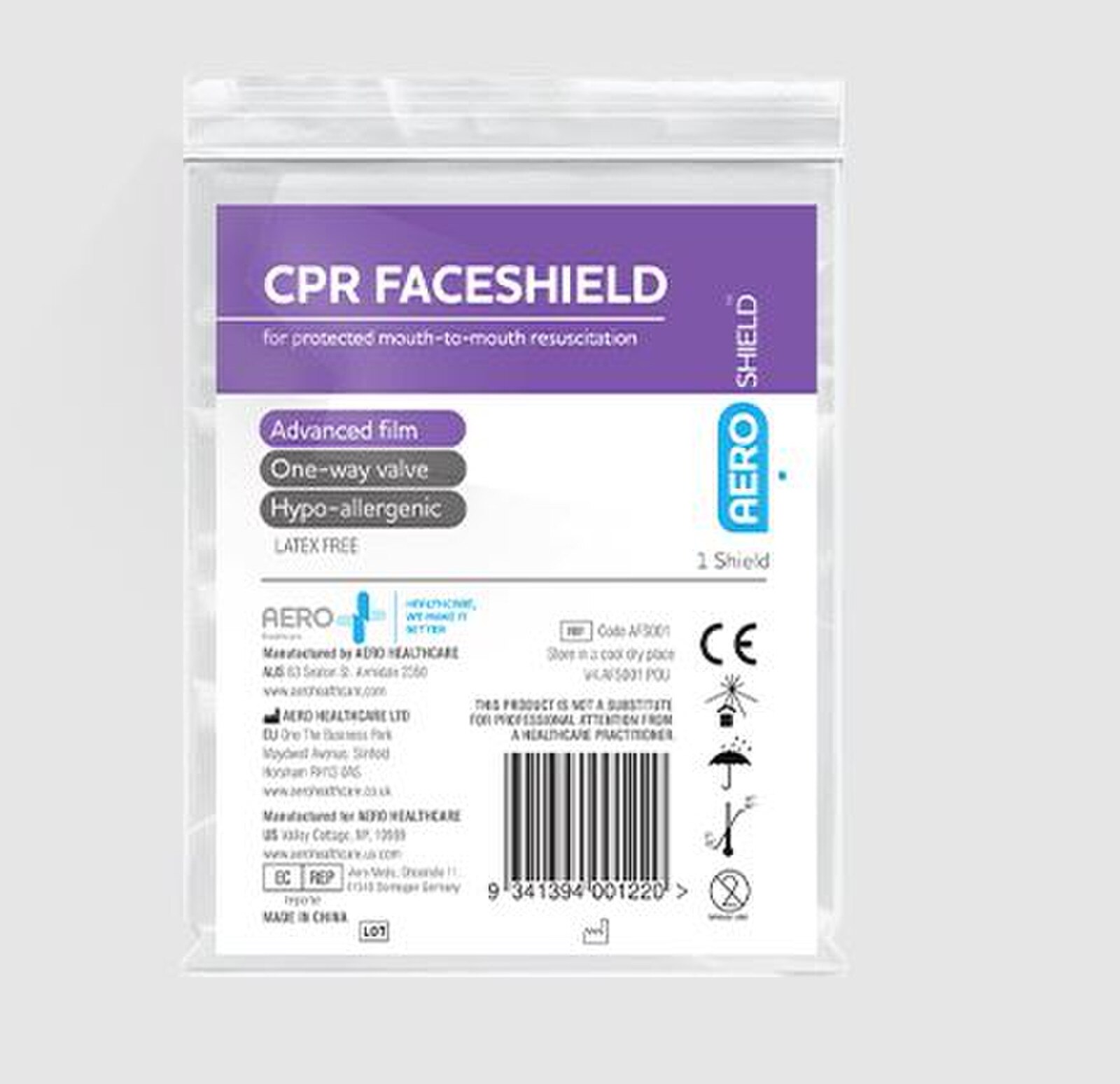 AEROSHIELD CPR Resuscitation Face Shield Disposable(PK 10)