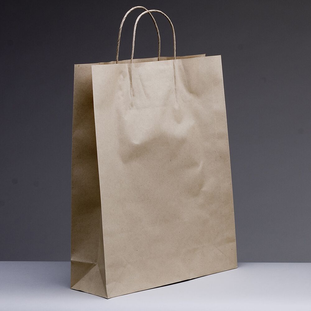 CARRY BAG (BKPT350) (250) BROWN WITH HANDLE 26x35