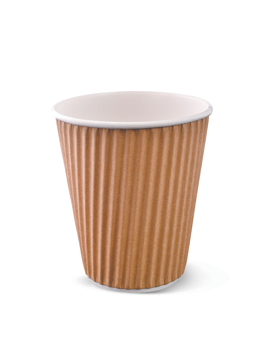 12OZ RIPPLE CUP BROWN (1000) (40) R686S0015 (360ML)