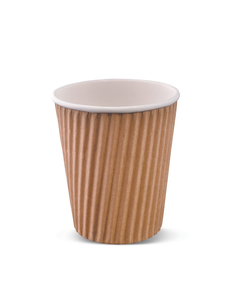 8OZ RIPPLE CUP BROWN (1000) (40) R604S0015 (240ML)