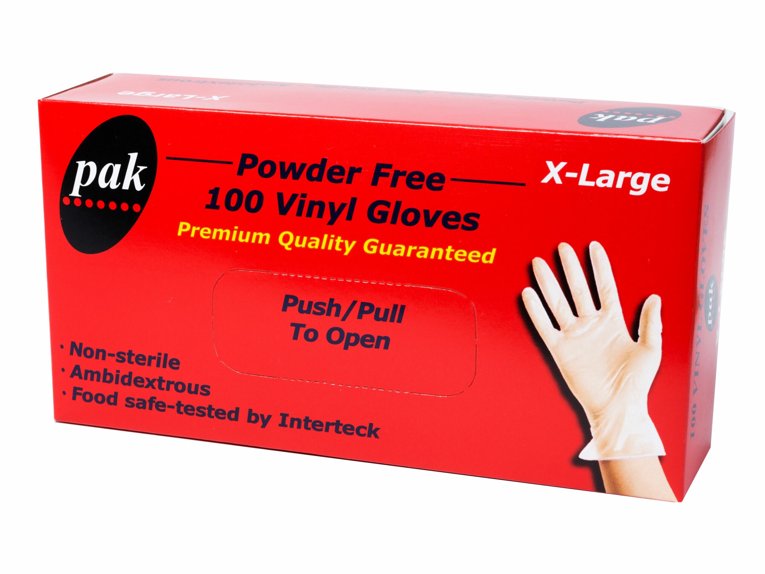 EXTRA LARGE UNPOWDERED VINYL GLOVES (100/PKT) (10/CTN)