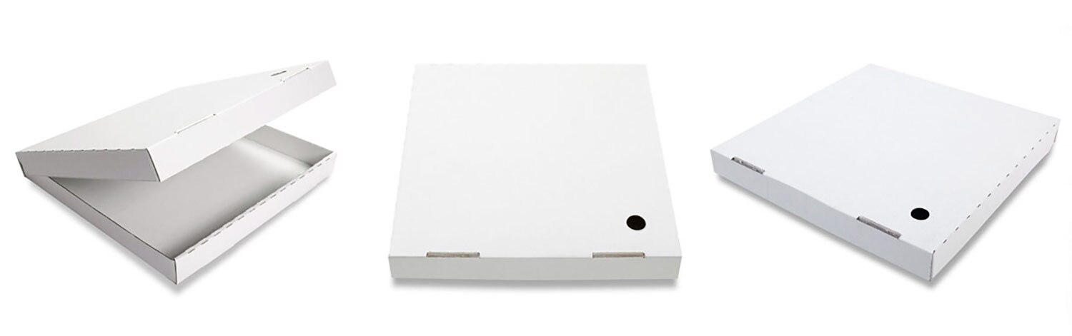 PIZZA BOX 12 WHITE DOUBLE FOLD (100)" (170034)